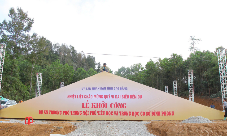 Đồng loạt khởi công xây dựng 10 trường phổ thông nội trú liên cấp tại các xã biên giới tỉnh Cao Bằng